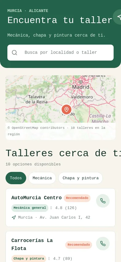 Taller Finder Murcia Alicante
