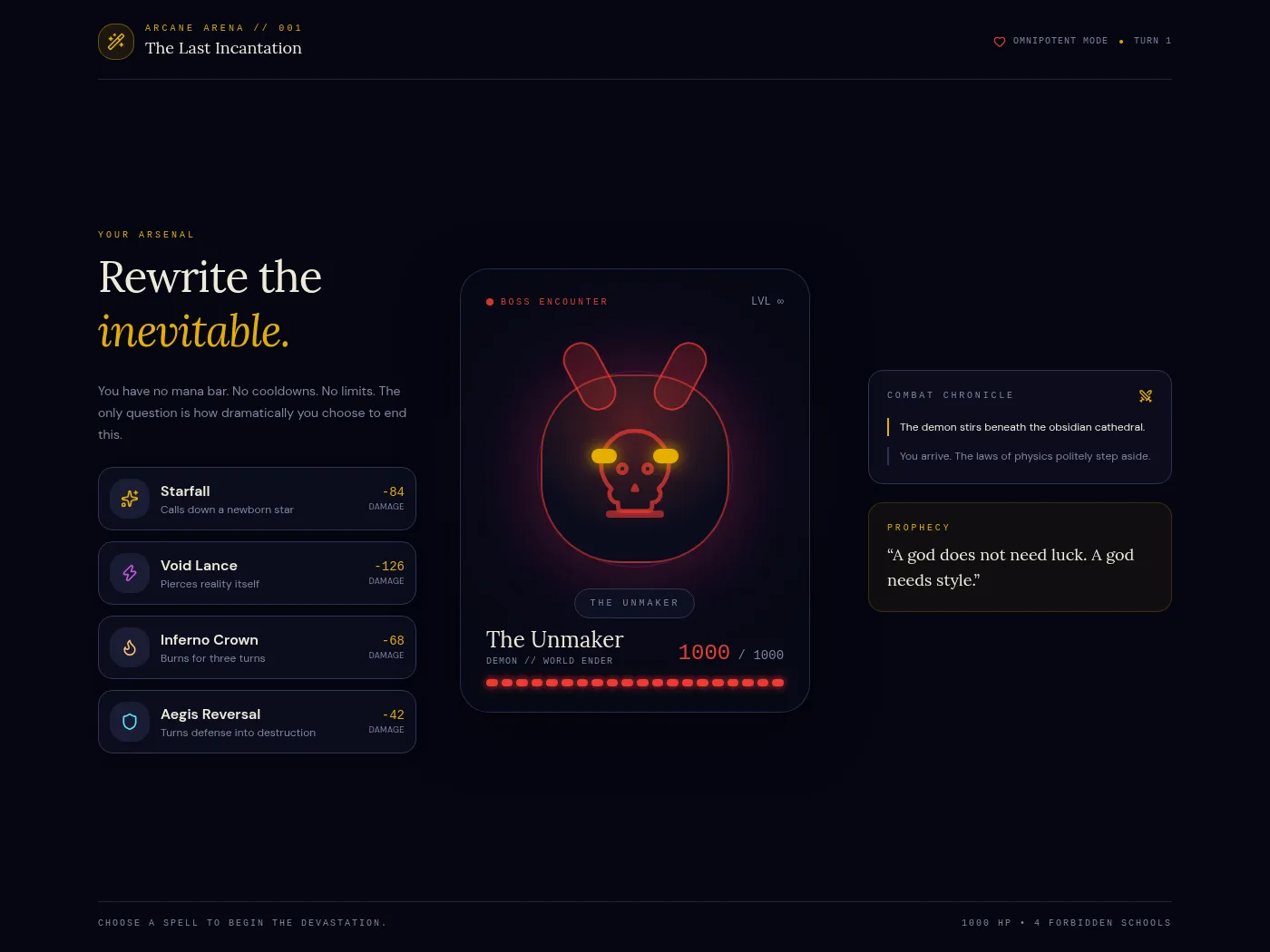 Omnipotent Spellcaster Game