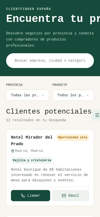 ClientFinder España App