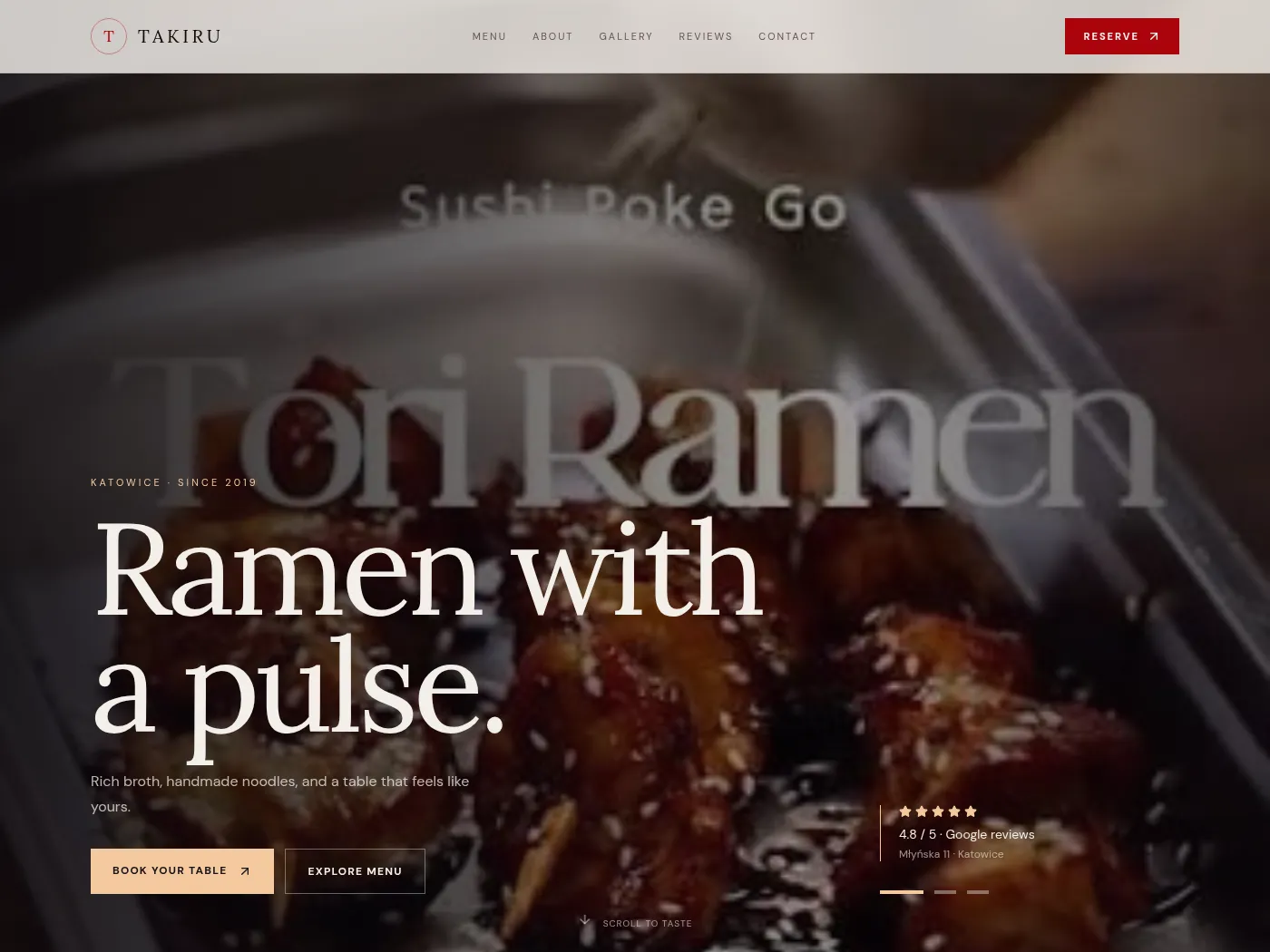 Takiru Ramen Website