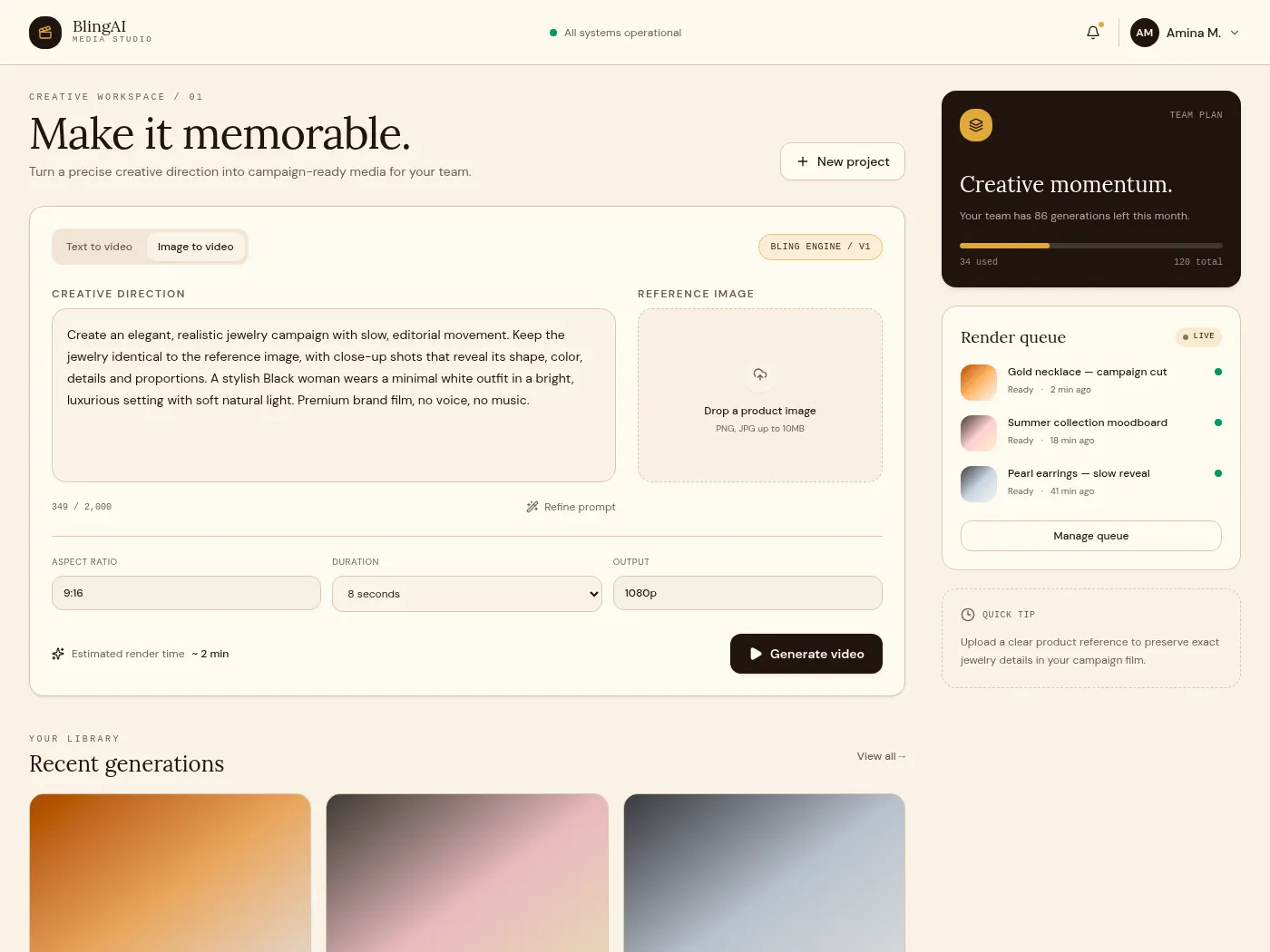 BlingAI Media Generator