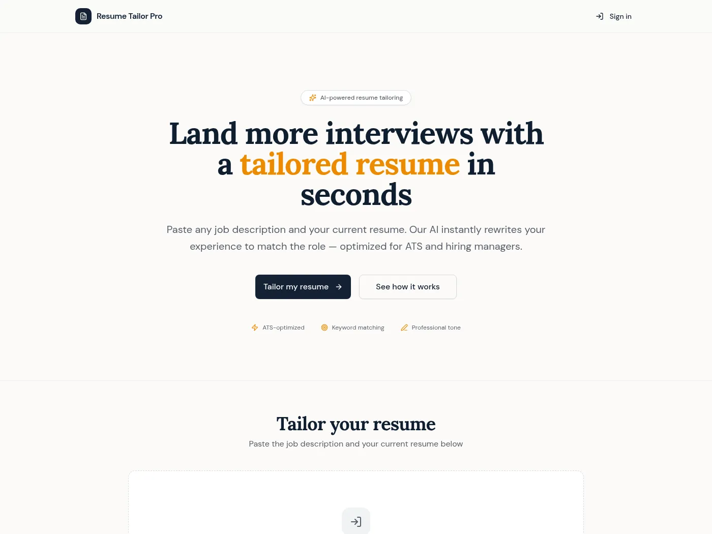 Resume Tailor Pro