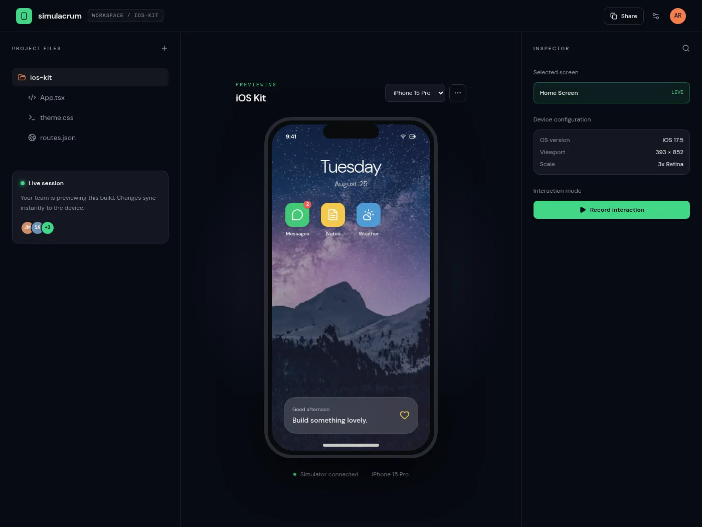 Web iOS Simulator