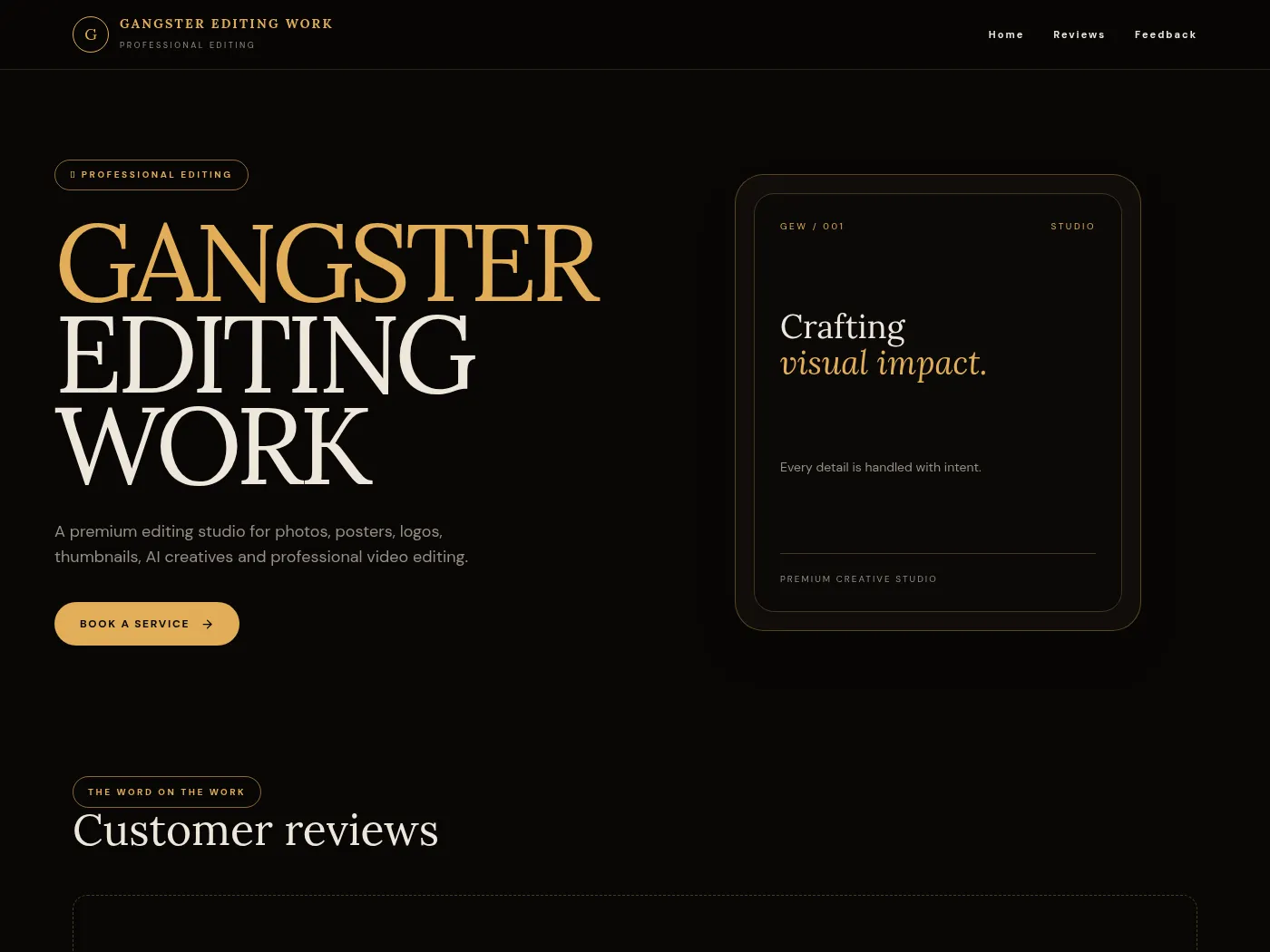Gangster Editing Review Portal