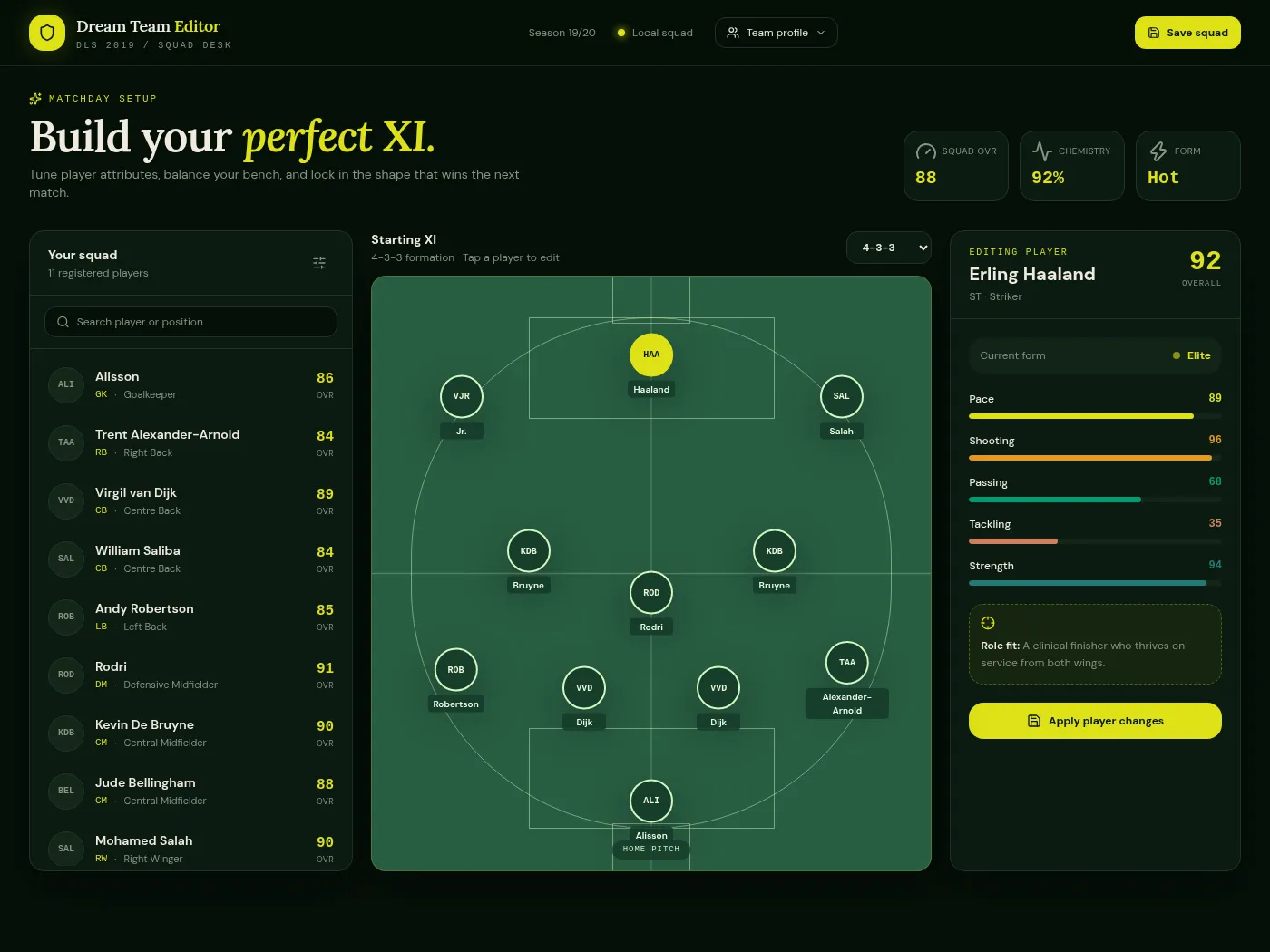 Dream Team Editor