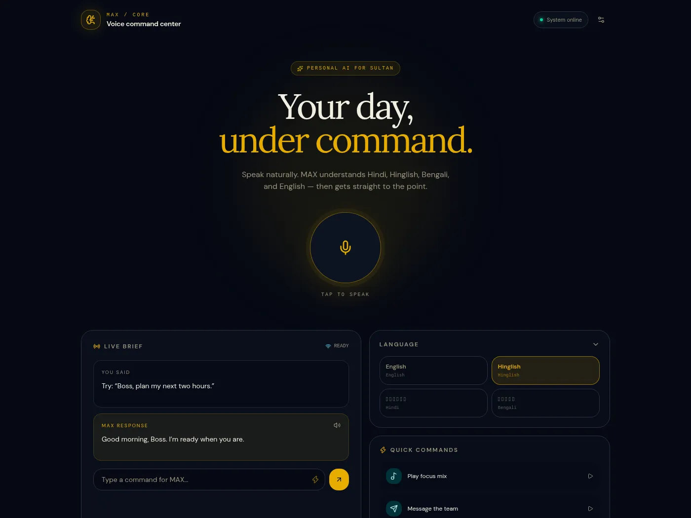 MAX AI Voice Assistant