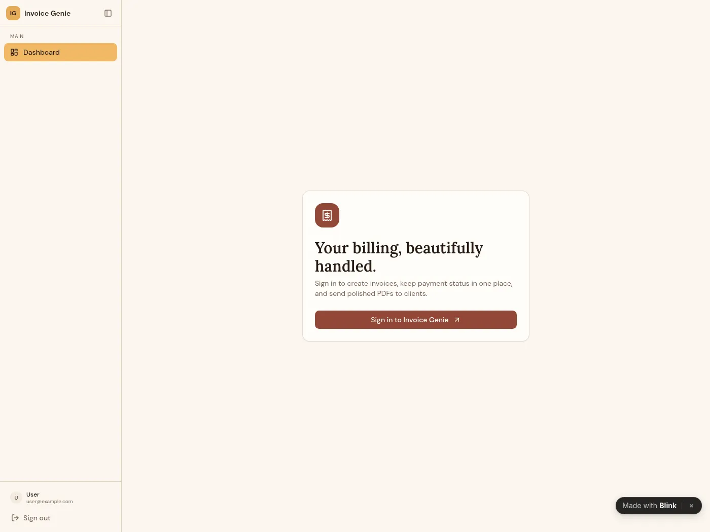 Freelance Invoice Genie