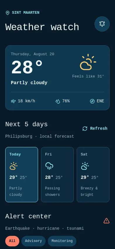 Sint Maarten Weather Alert