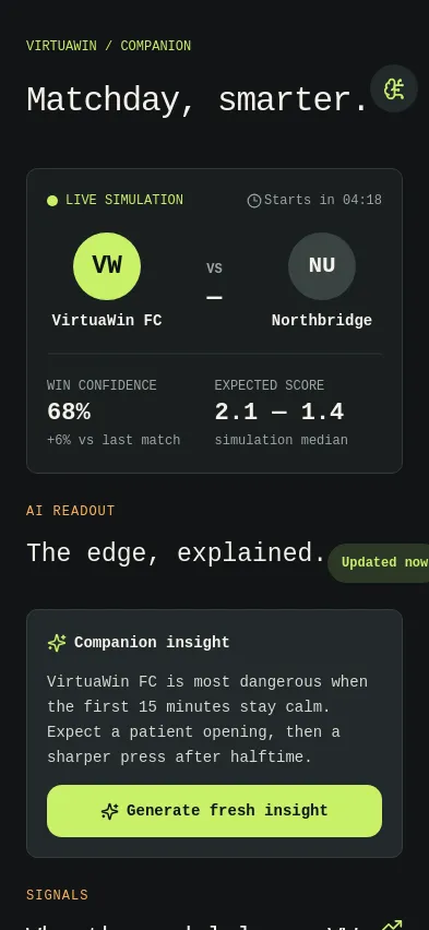 VirtuaWin Sports Companion