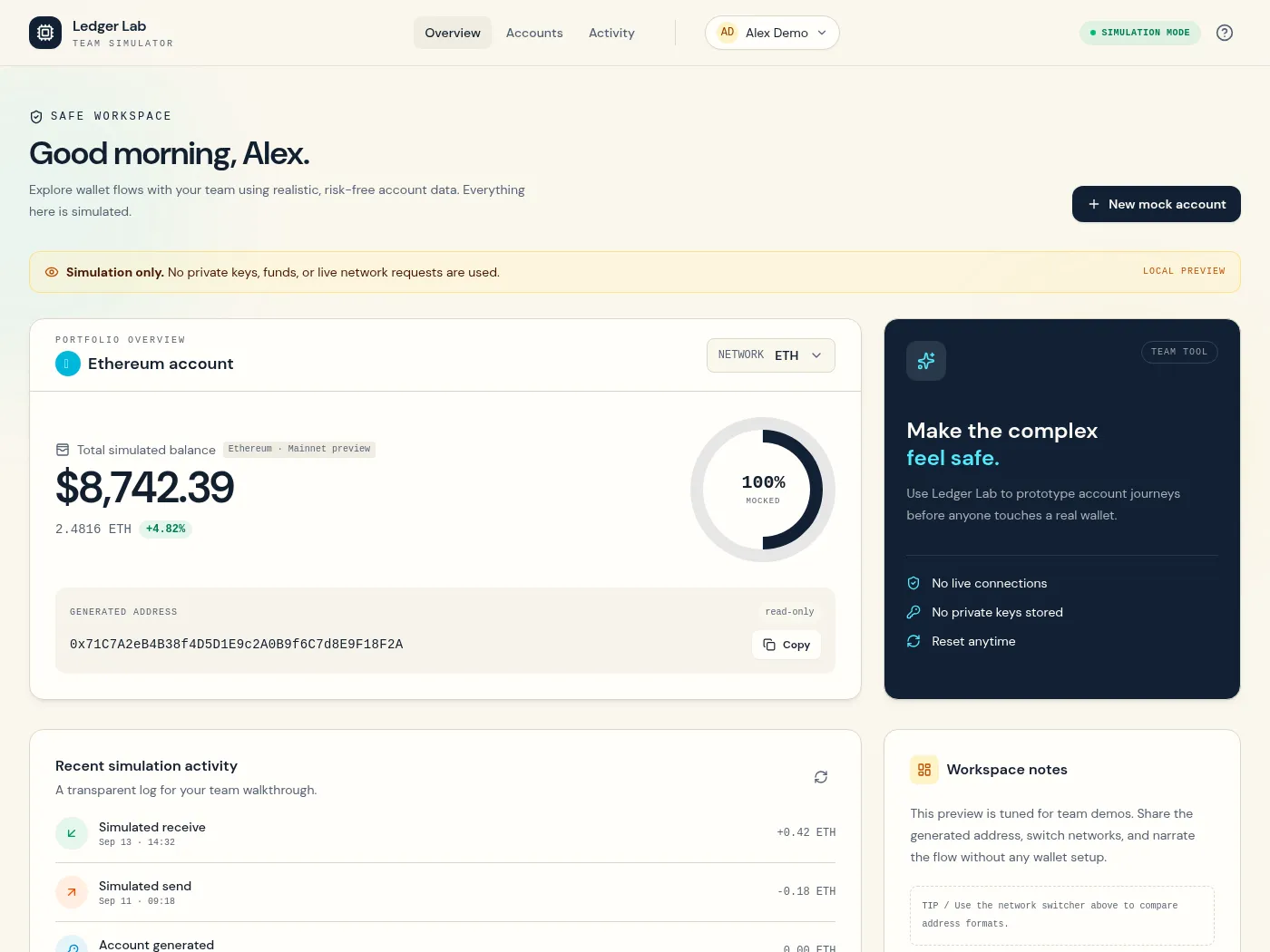 Ledger Live Simulator