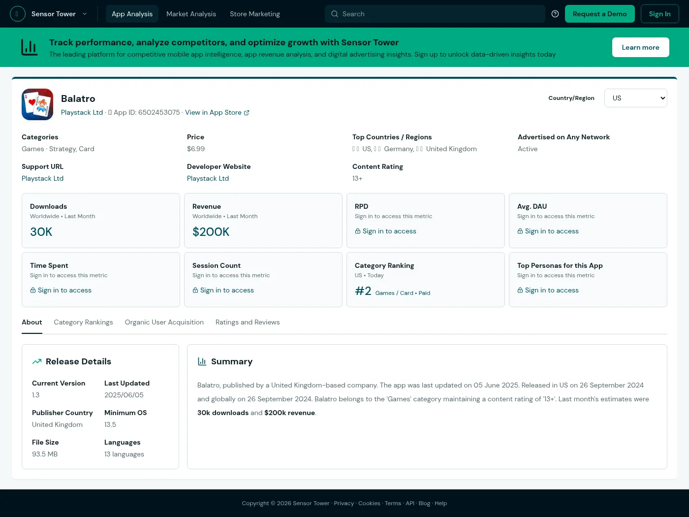 SensorTower Insights Web