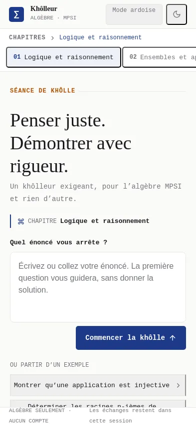 Khôlleur Numérique MPSI