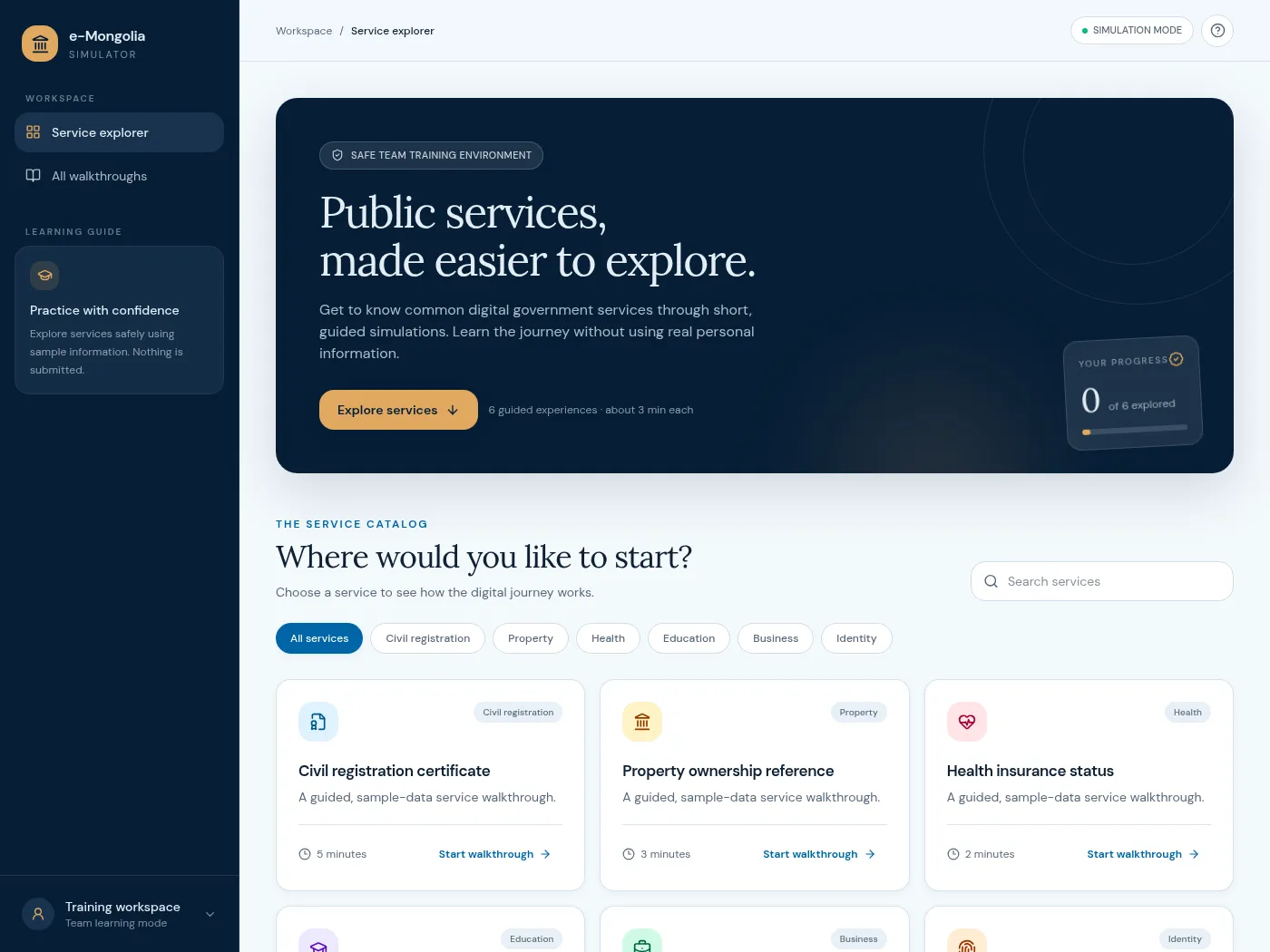 E-Gov Platform Simulator