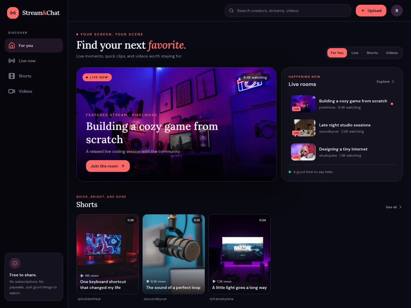 Stream&Chat Platform
