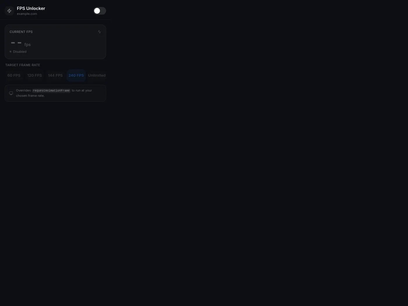 FPS Unlocker Extension