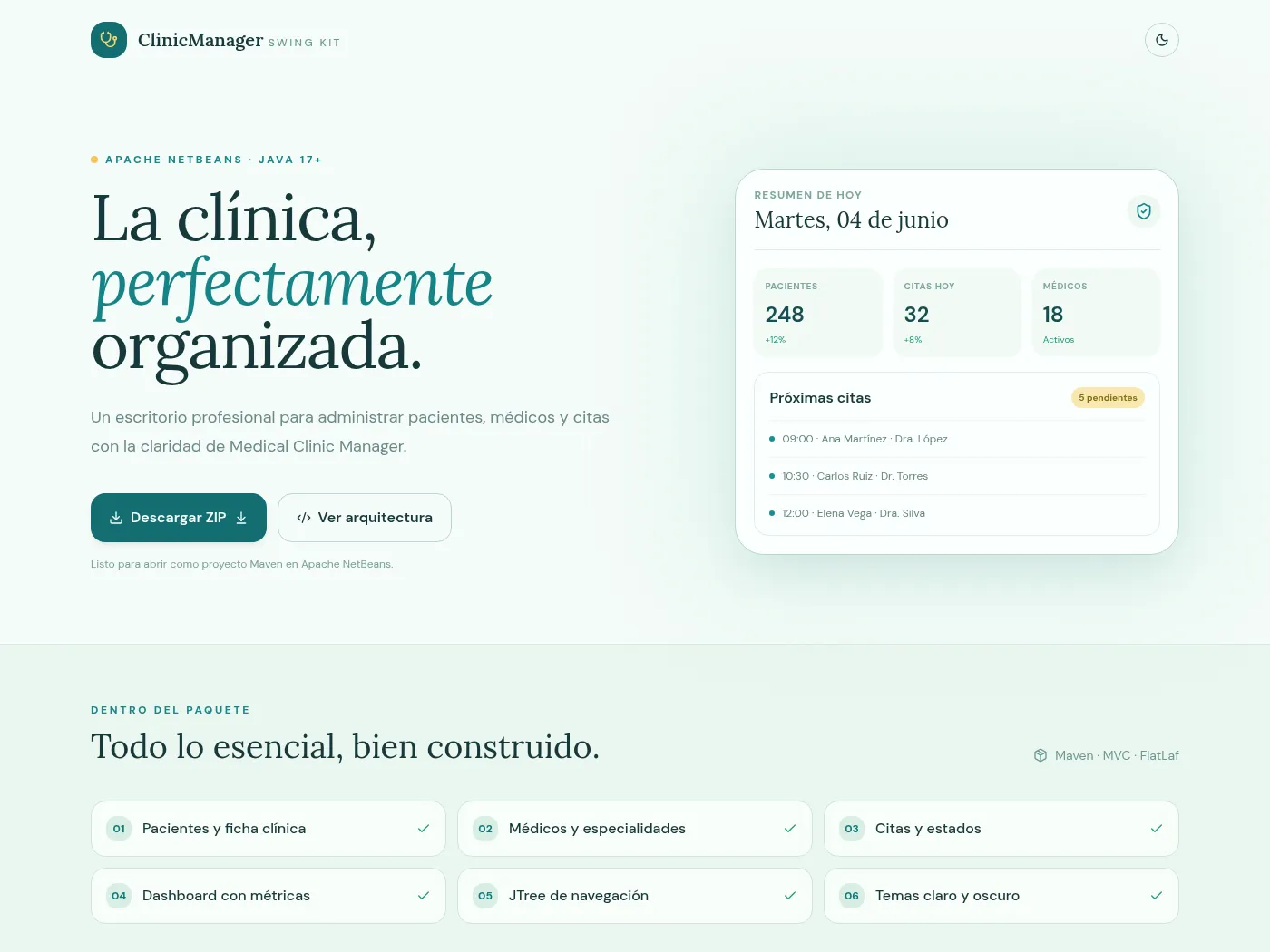 ClinicManager Swing App