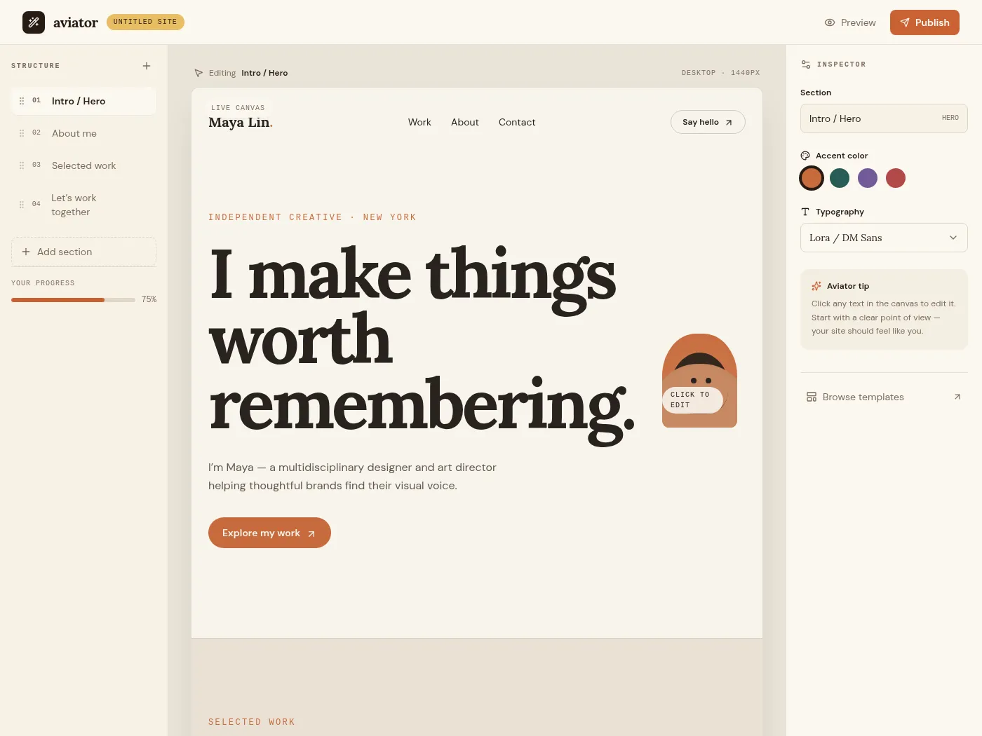 Aviator Website Builder