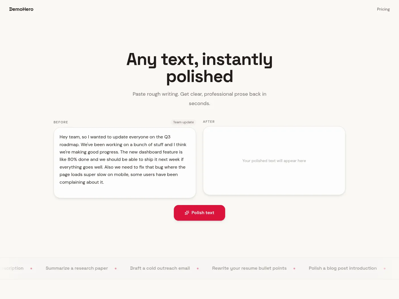 DemoHero Landing Page