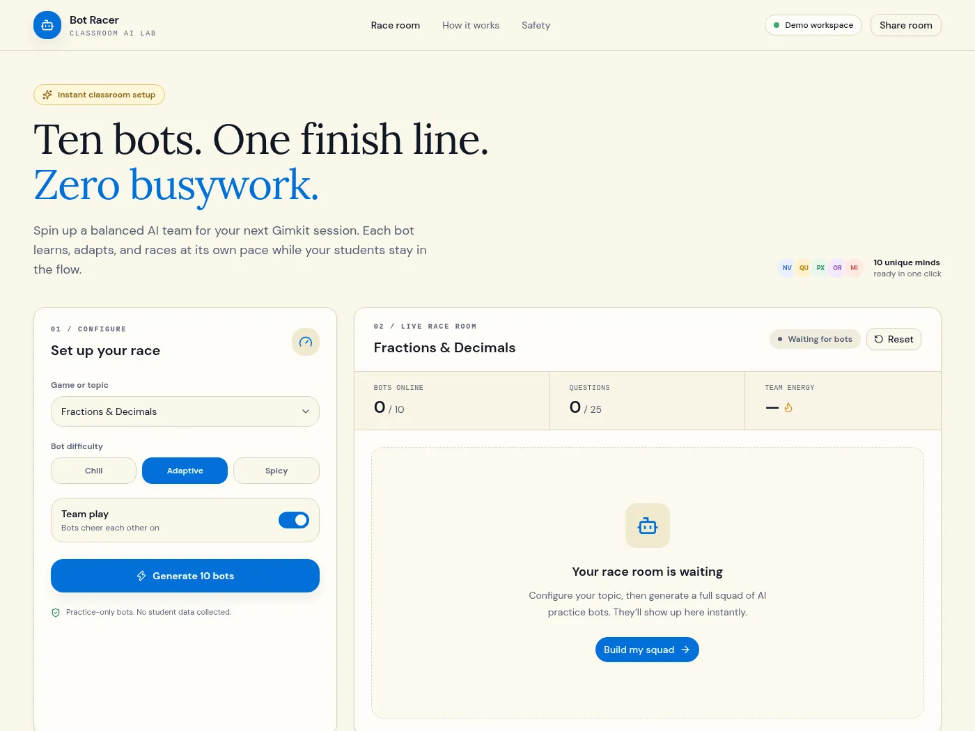 Gimkit AI Bot Racer