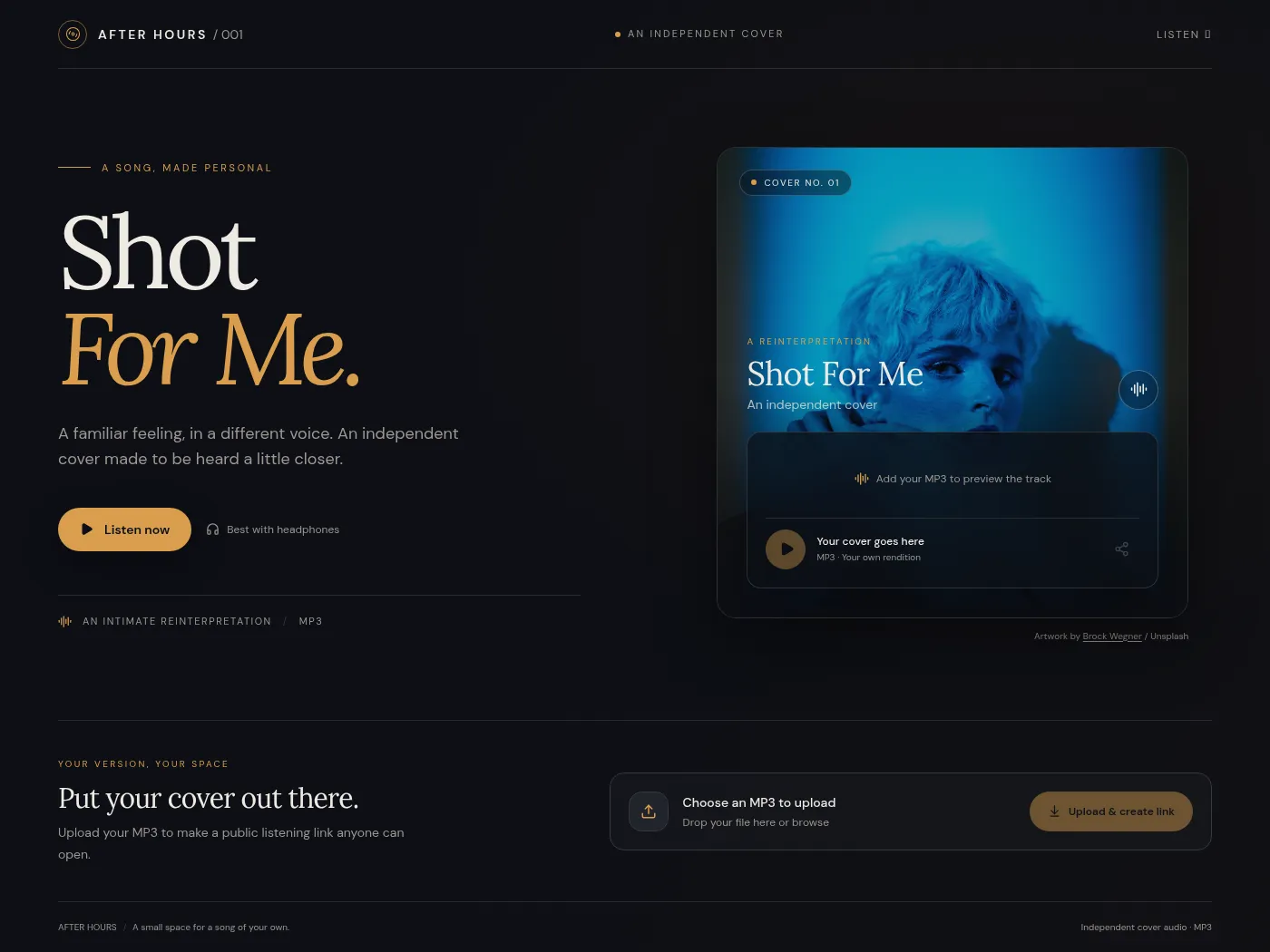 Shot For Me Audio Cover