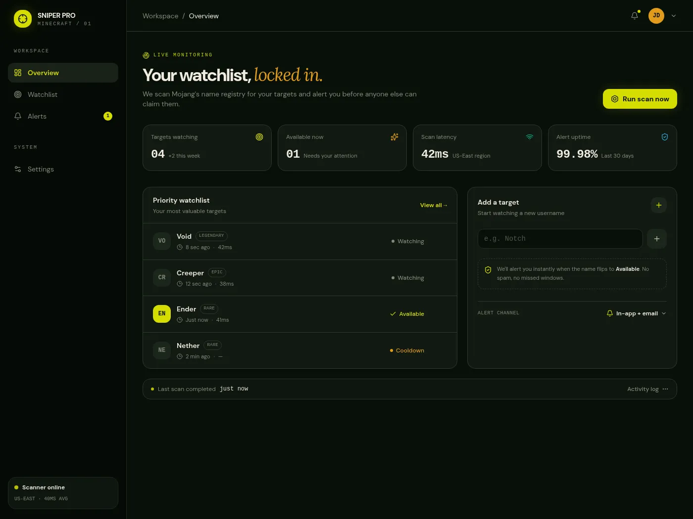 Username Sniper Pro