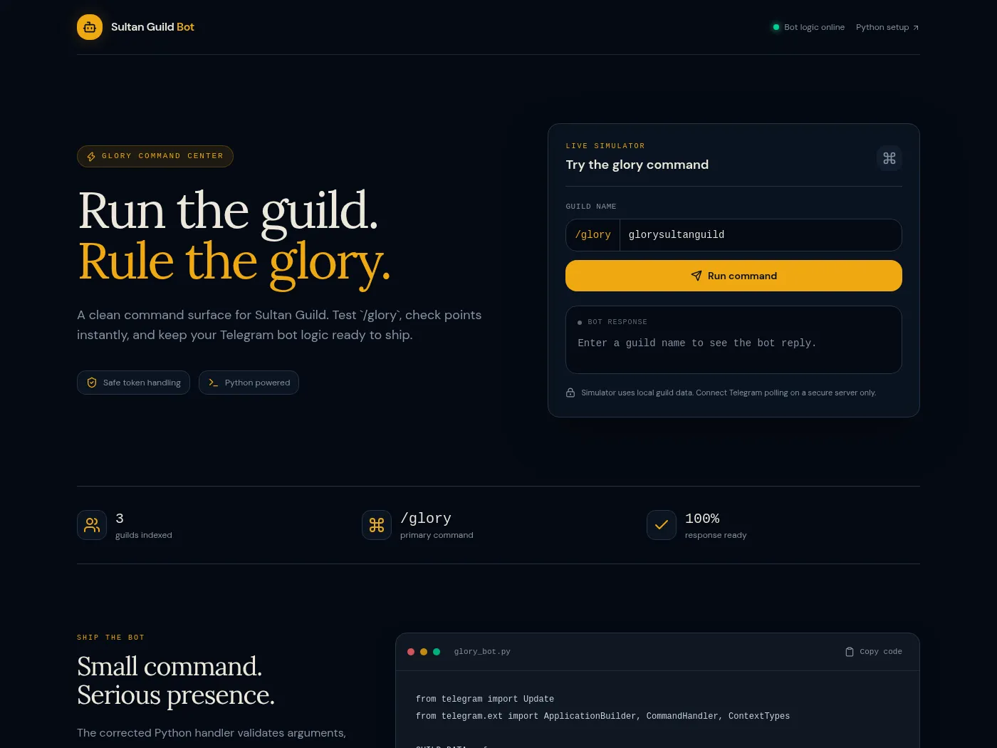 Sultan Guild Bot Site