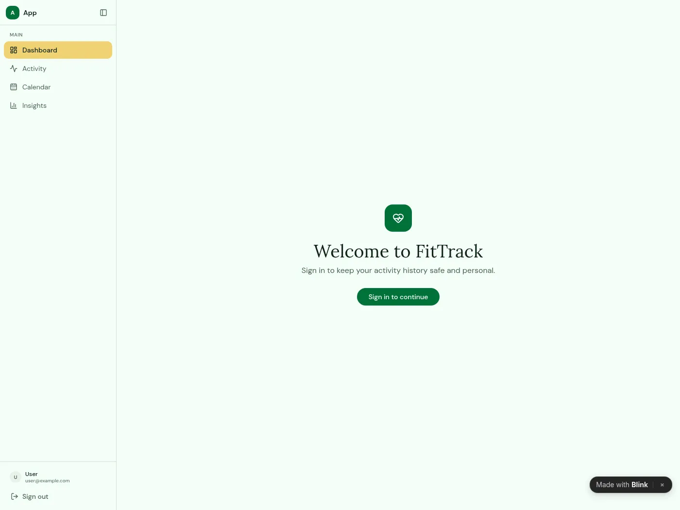 FitTrack Dashboard