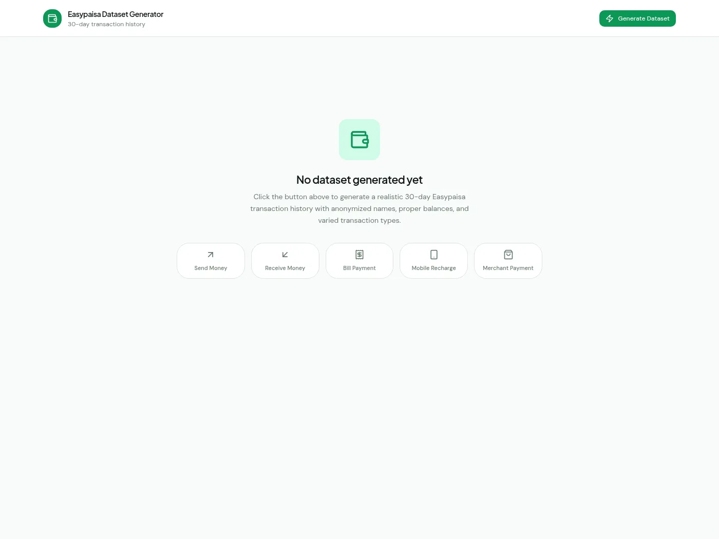 Easypaisa Transaction Dataset Generator