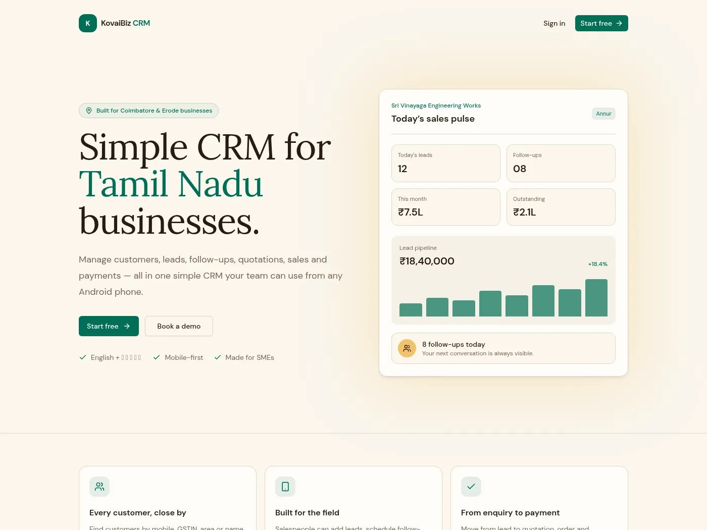 KovaiBiz CRM