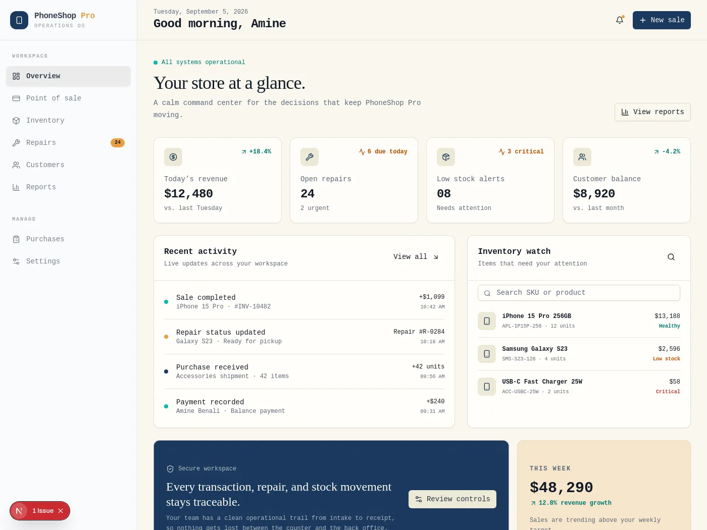 PhoneShop Pro SaaS Launch