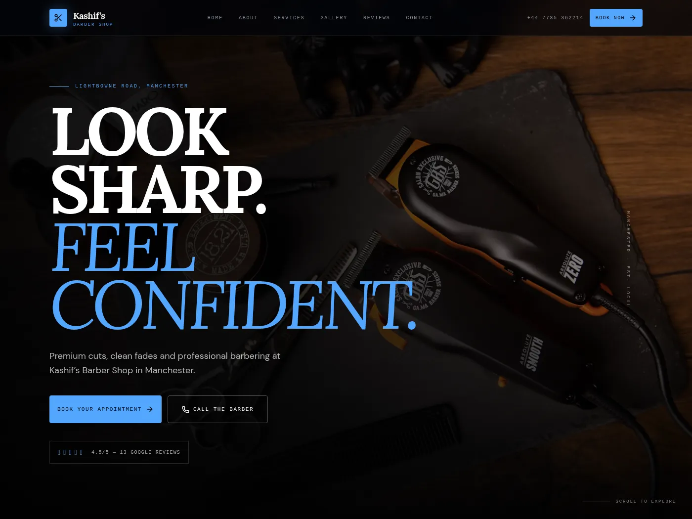 Kashif’s Barber Shop Site