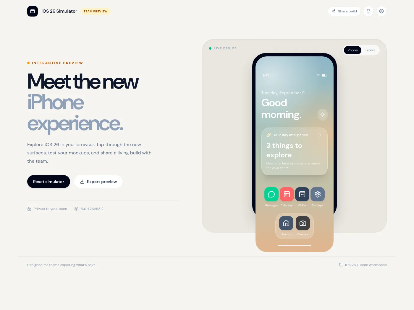 iOS 26 Web Simulator