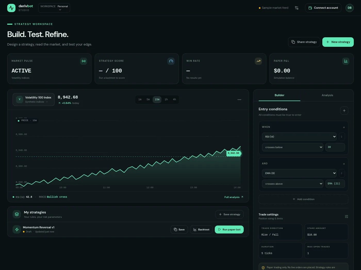 DerivBot Studio