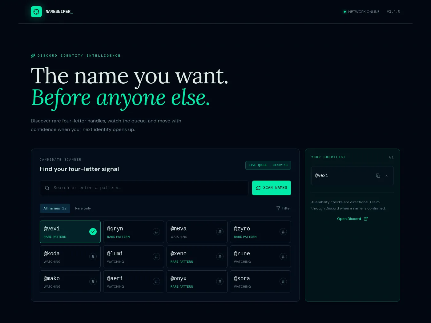 Discord Name Sniper