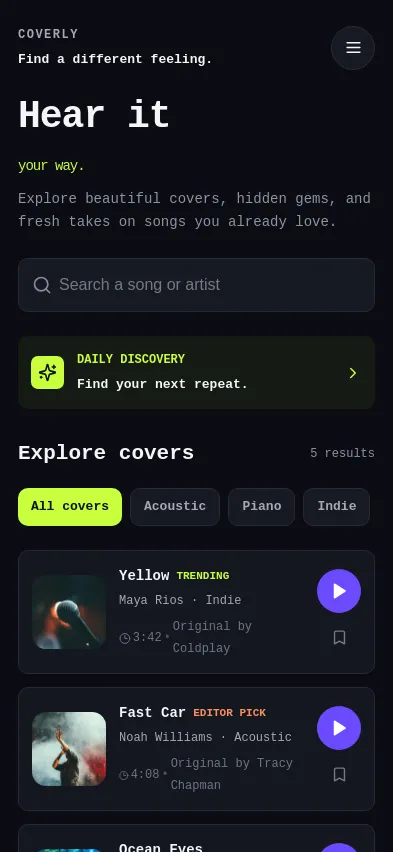 Song Cover Finder