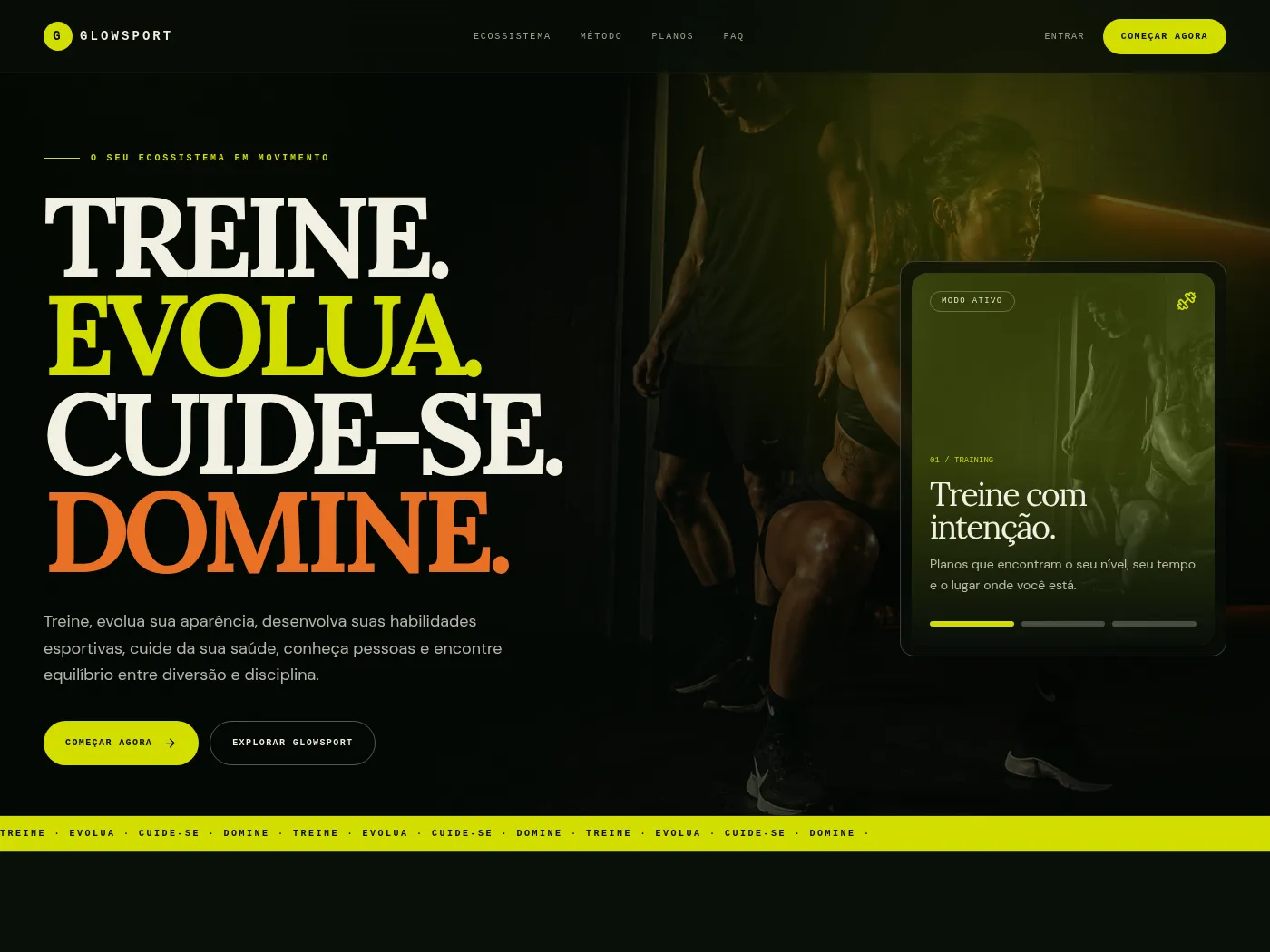 GlowSport Plataforma Fitness