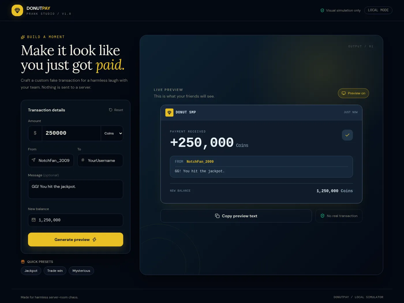 DonutSMP Prank Payments