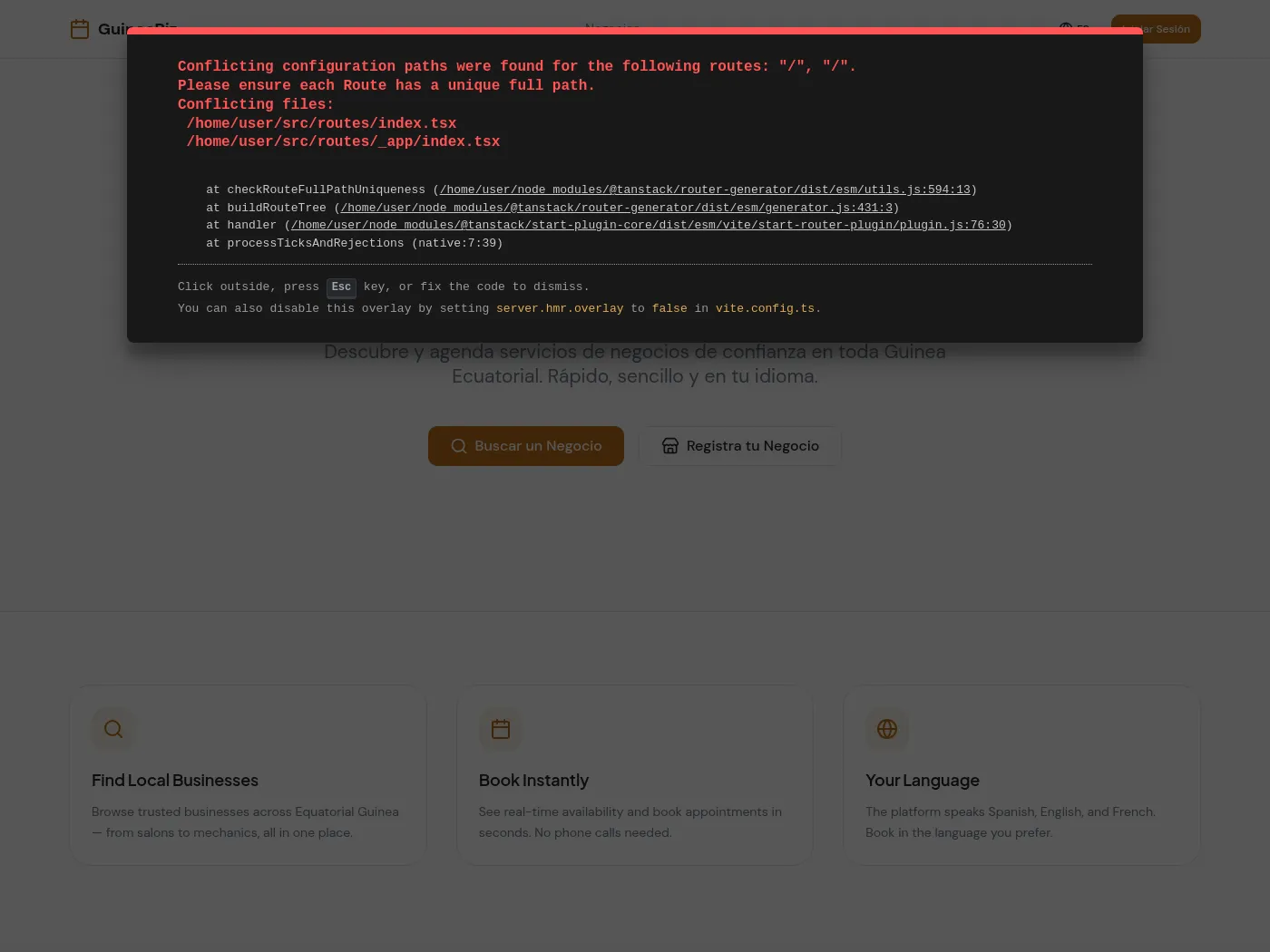 GuineaBiz Booking Platform