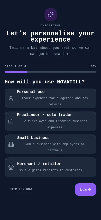 Novatill NFC Receipt Suite