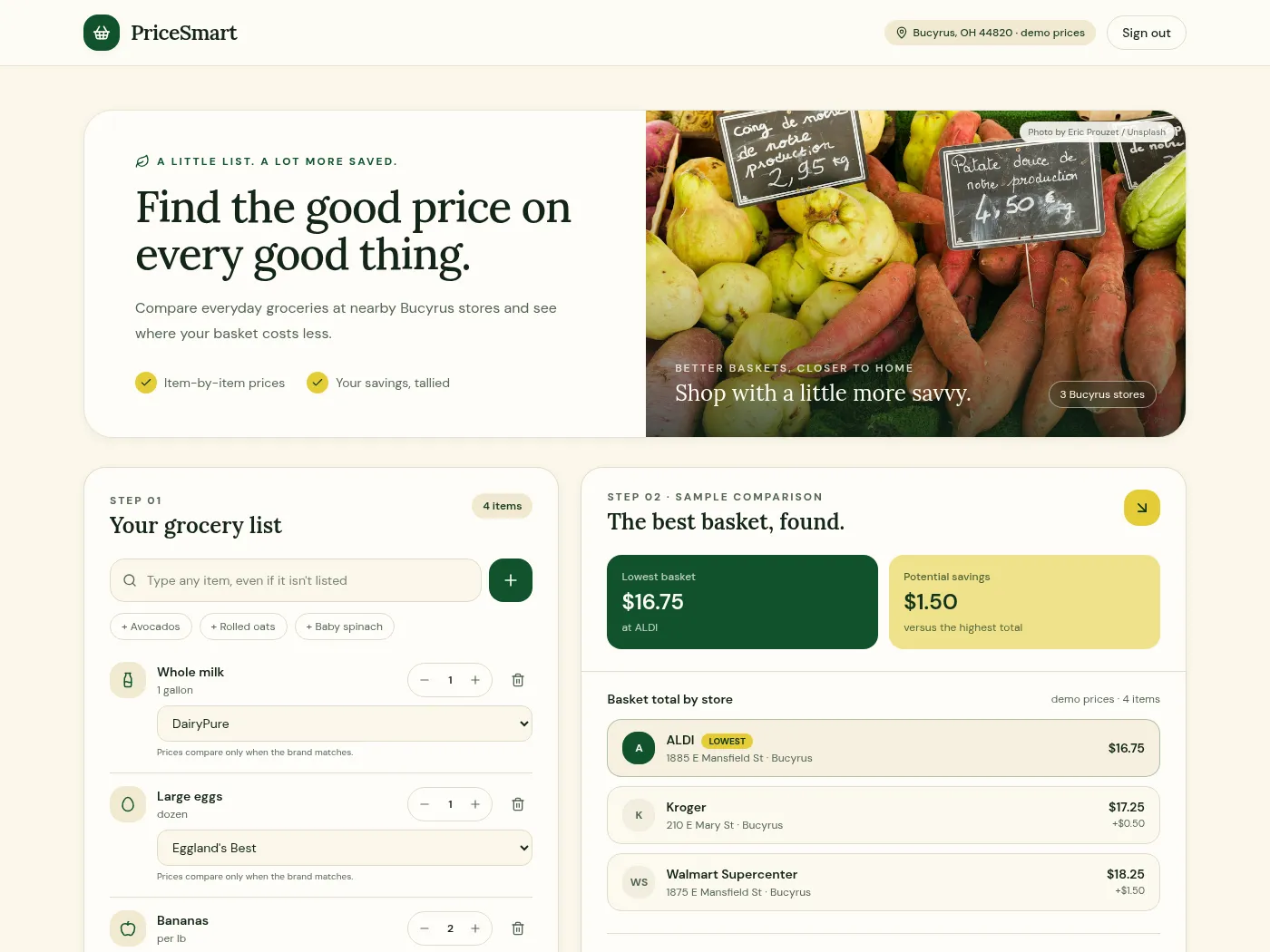 PriceSmart Grocery Finder
