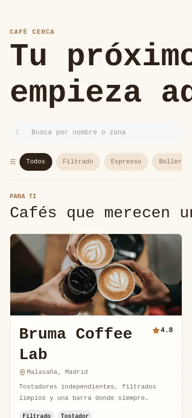 Specialty Café Finder