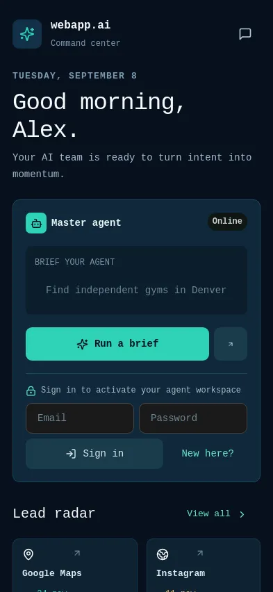WebApp.ai Mobile Suite