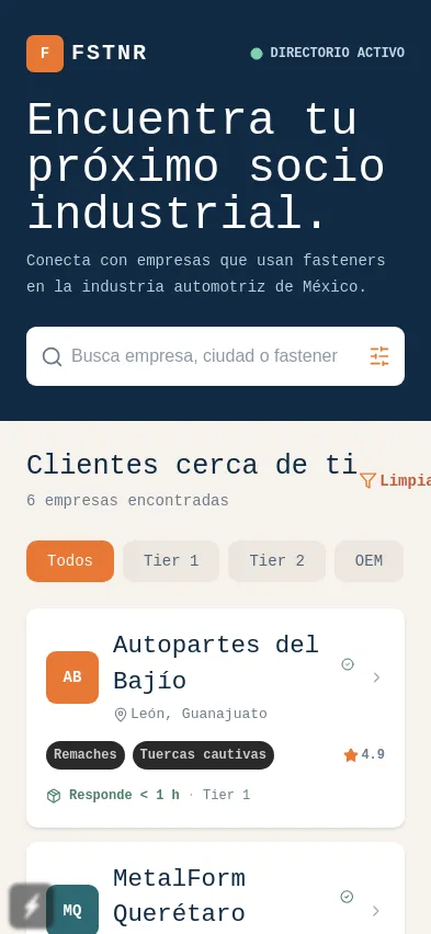 FSTNR Clientes Fasteners MX