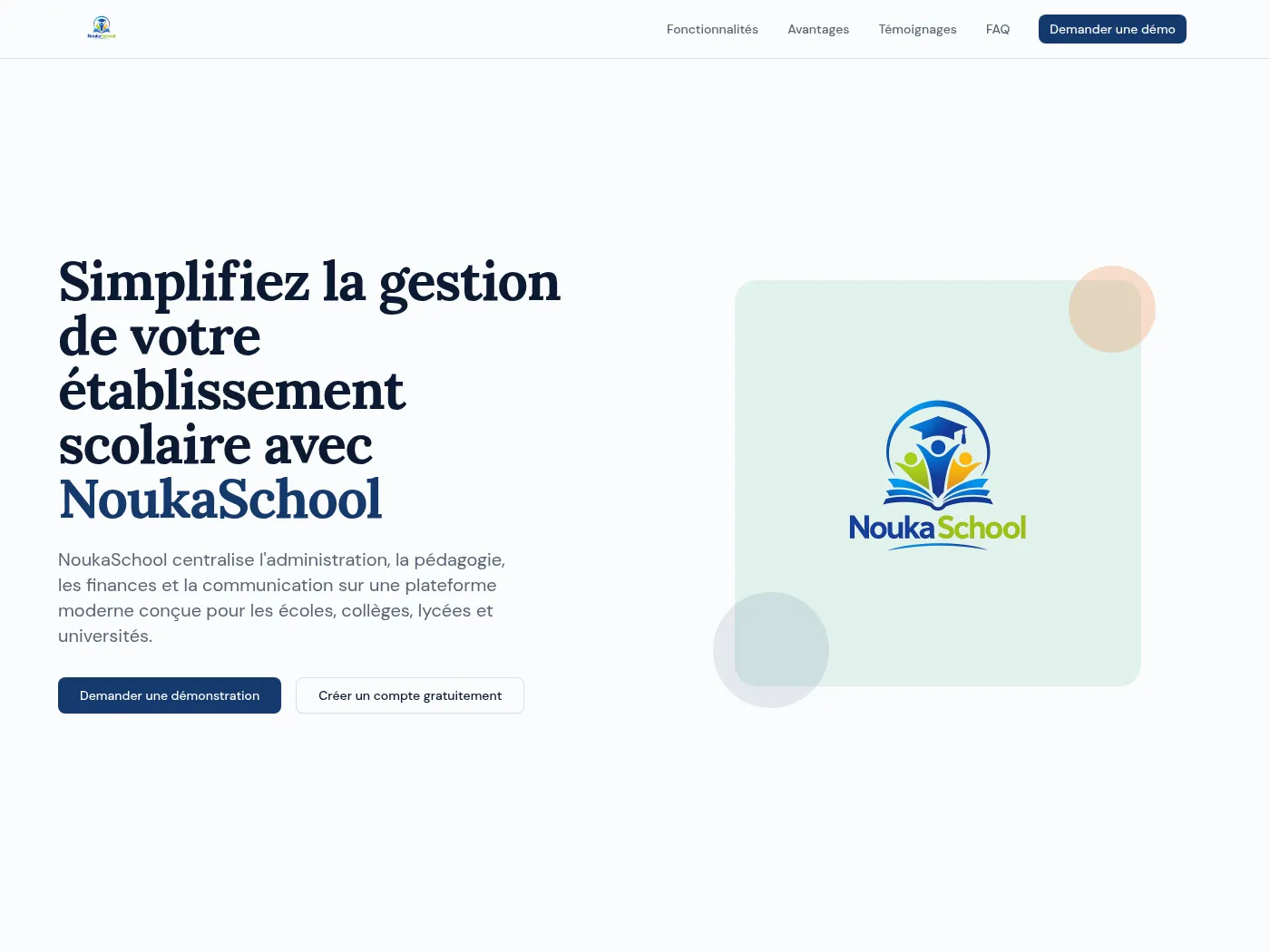NoukaSchool SaaS Platform