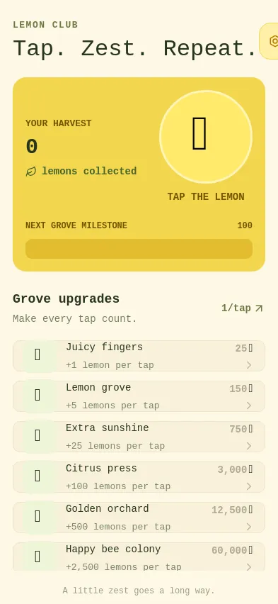 Lemon Clicker Game