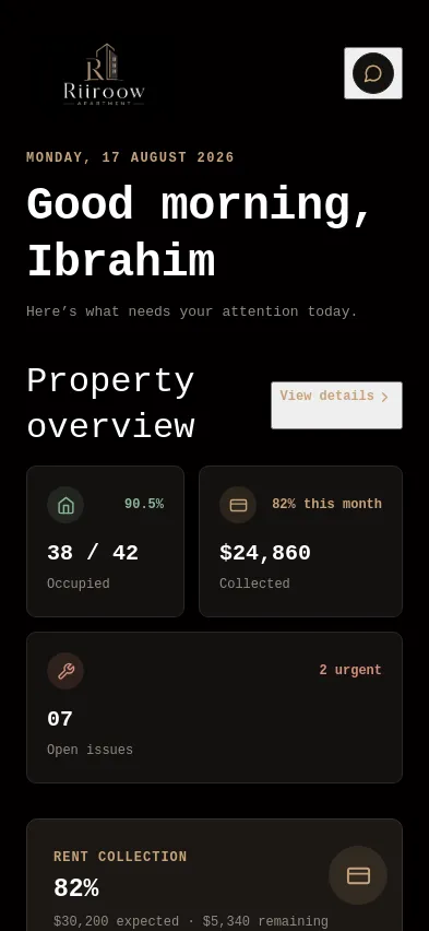 Riiroow Manager App