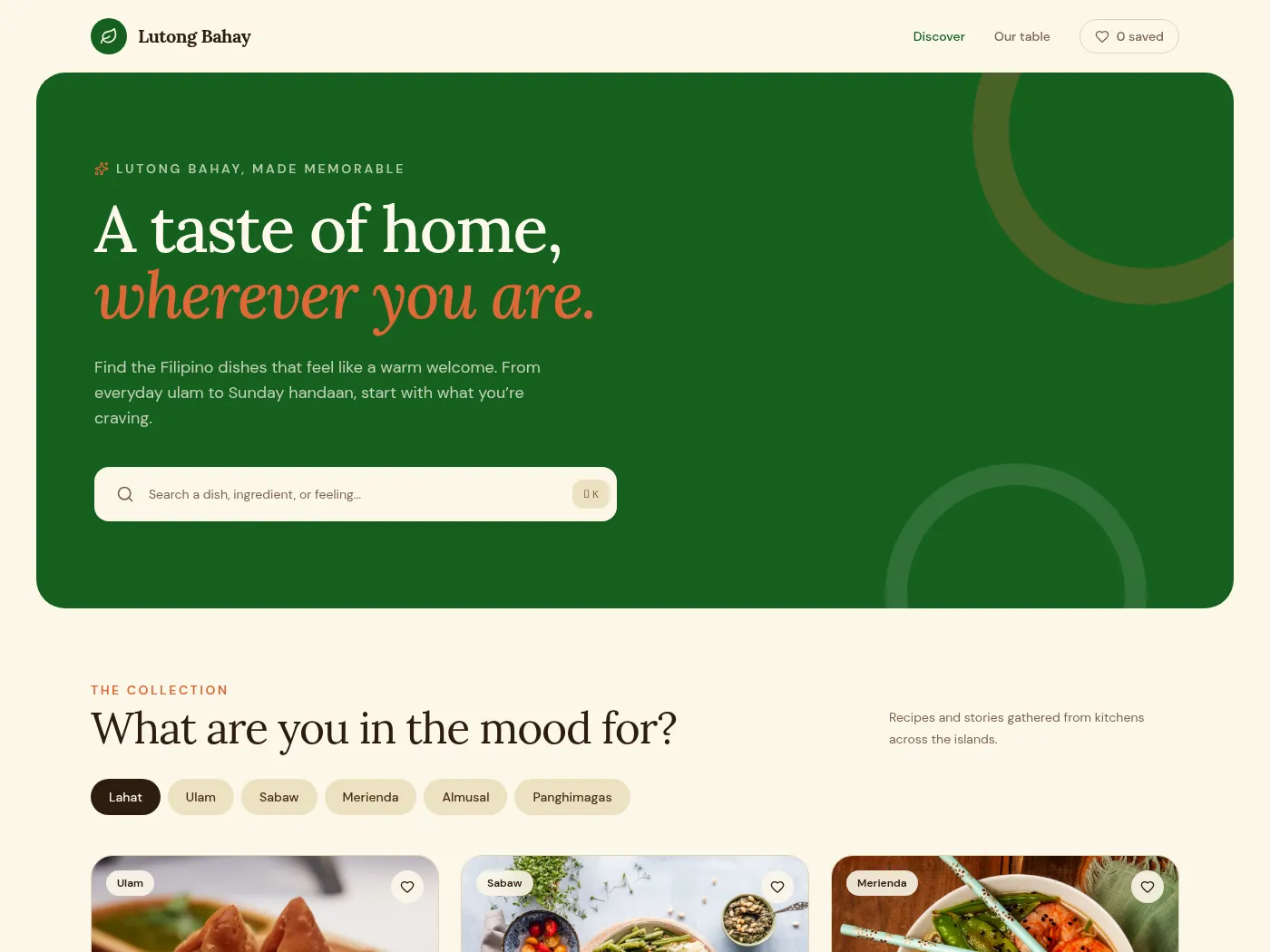 Filipino Meal Finder