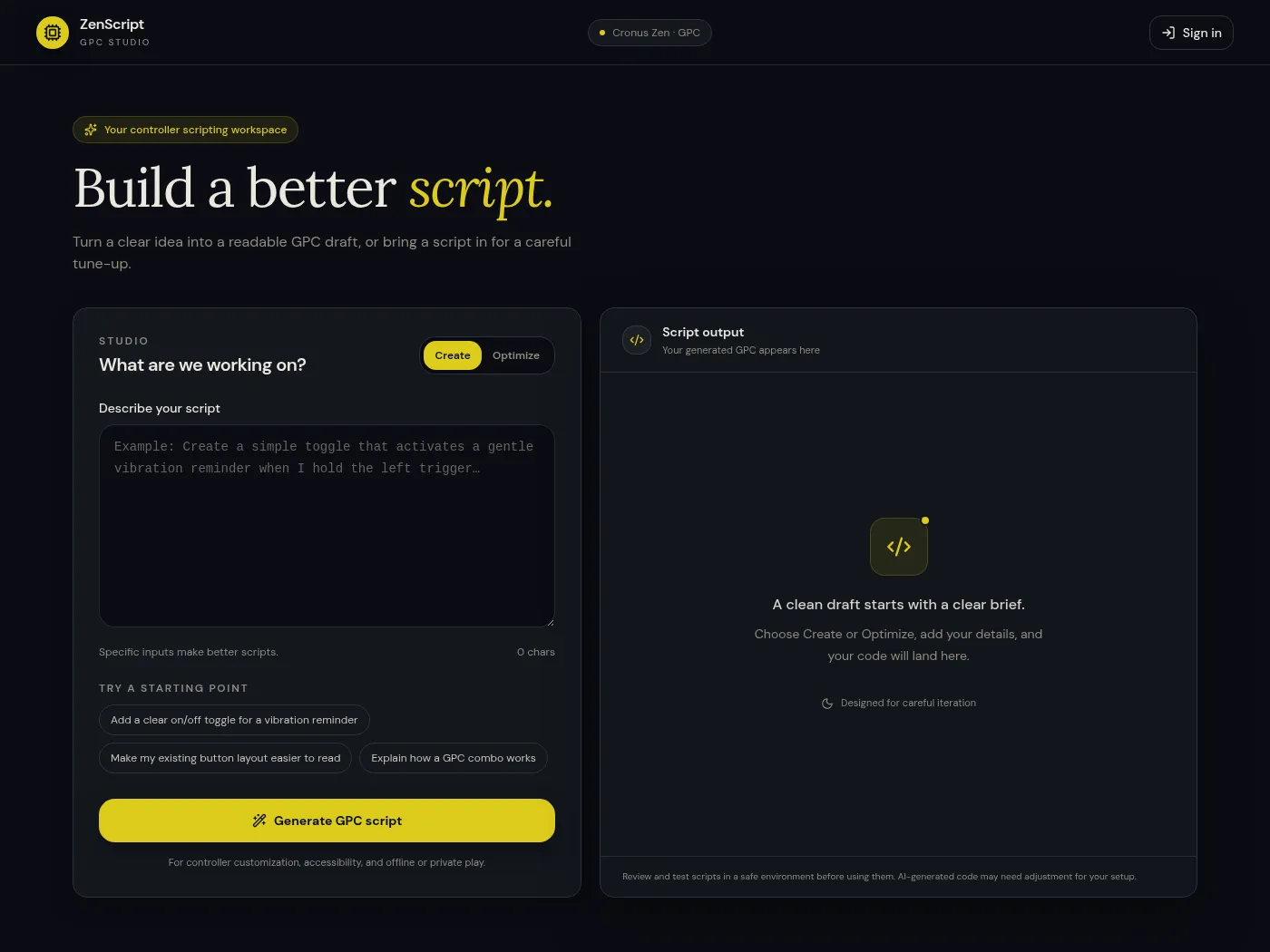 ZenScript AI Assistant