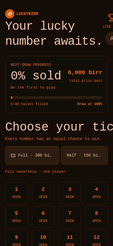 LuckyBirr Lottery App