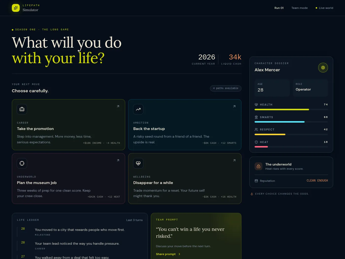 LifePath Simulator